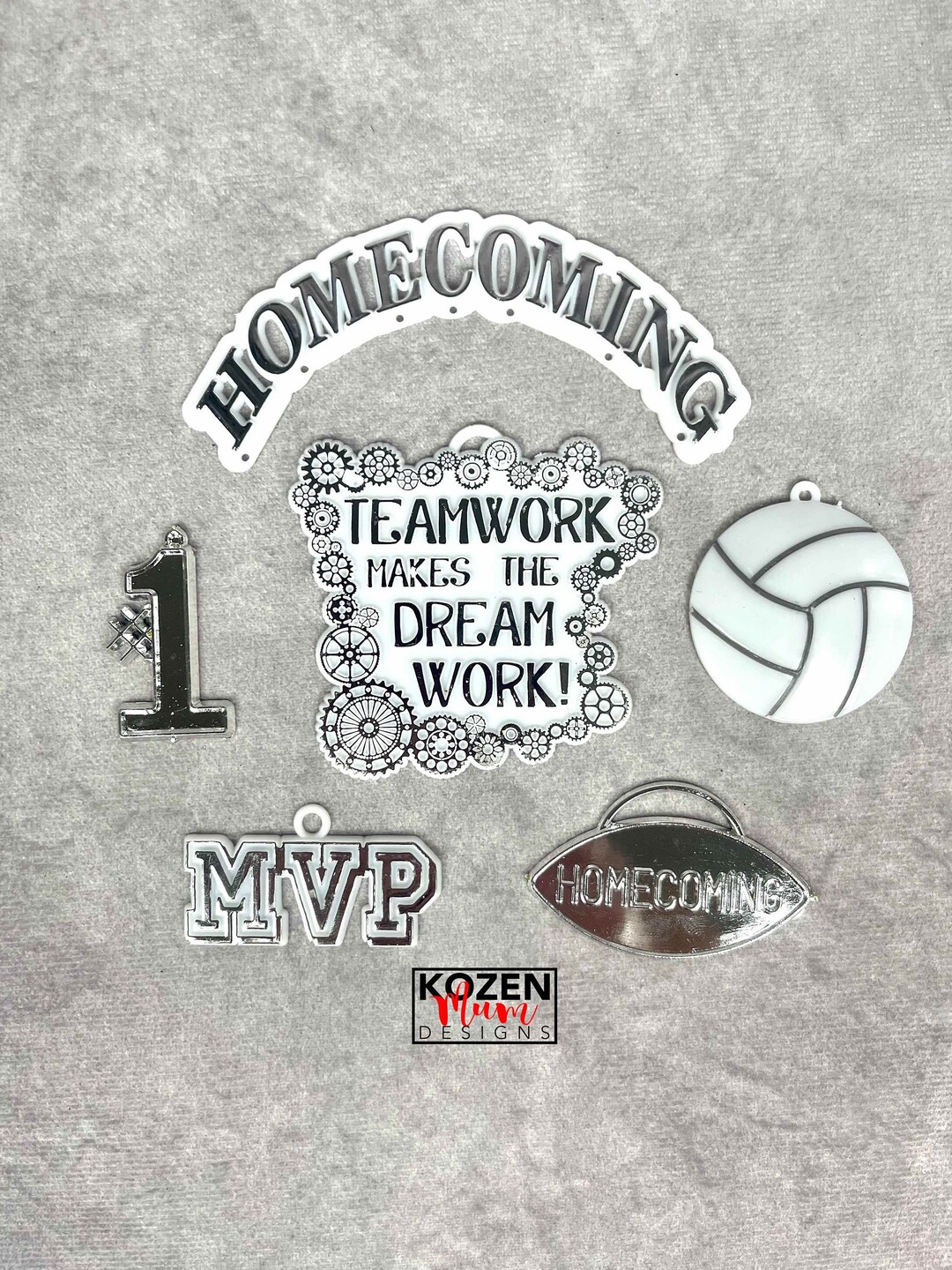 Silver VOLLEYBALL TEAM & HOMECOMING Trinkets for Homecoming Mum - Etsy