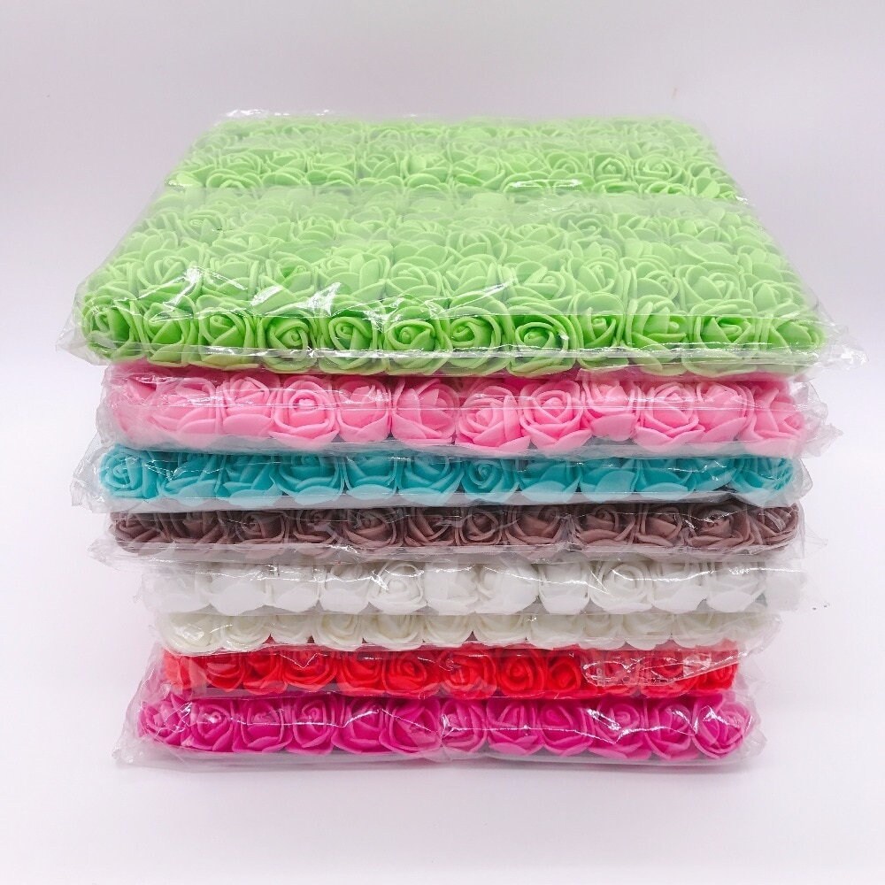 144pcs 2cm Mini Foam Roses for Home Wedding Fake Flower Decor ...