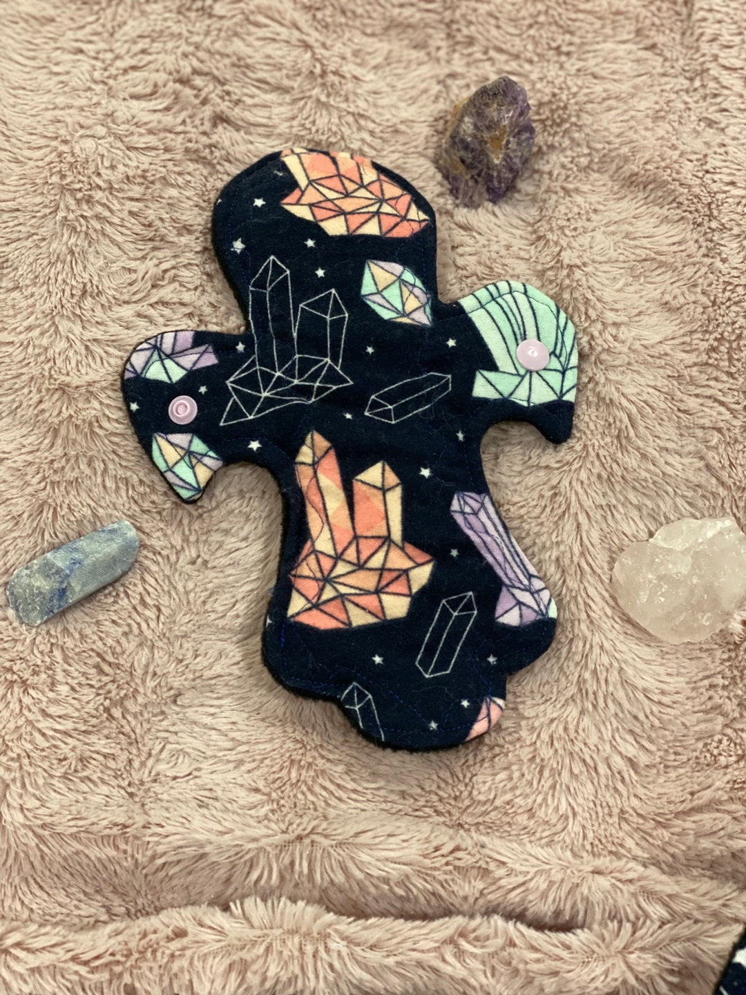 Crystals in Space, Rocket Shaped Pad, Reusable Pads, Cloth Pad, Period ...