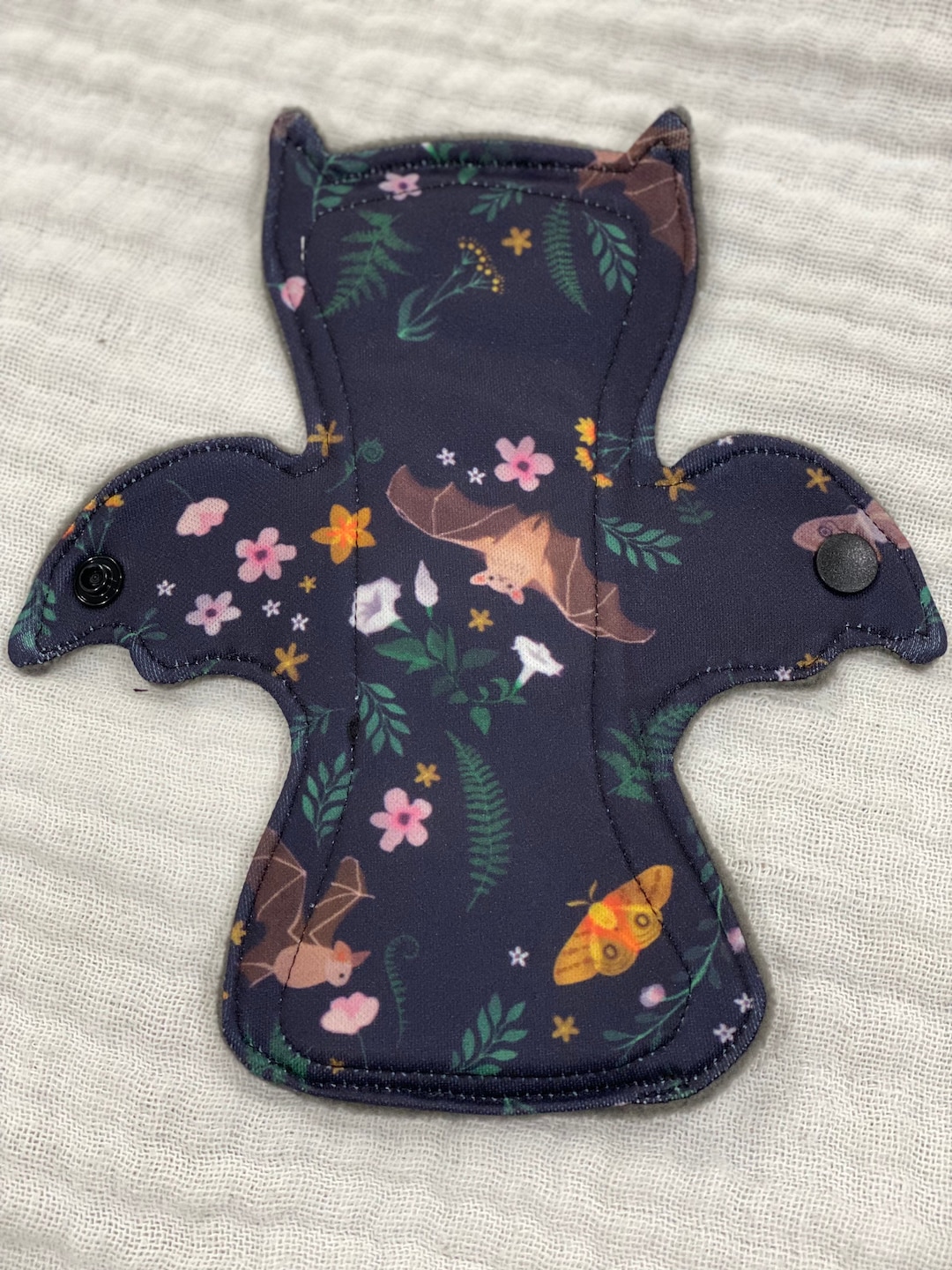 Midnight Bat Garden, Cotton, Bat Shaped Pad, Bat Pad, Reusable Pads ...