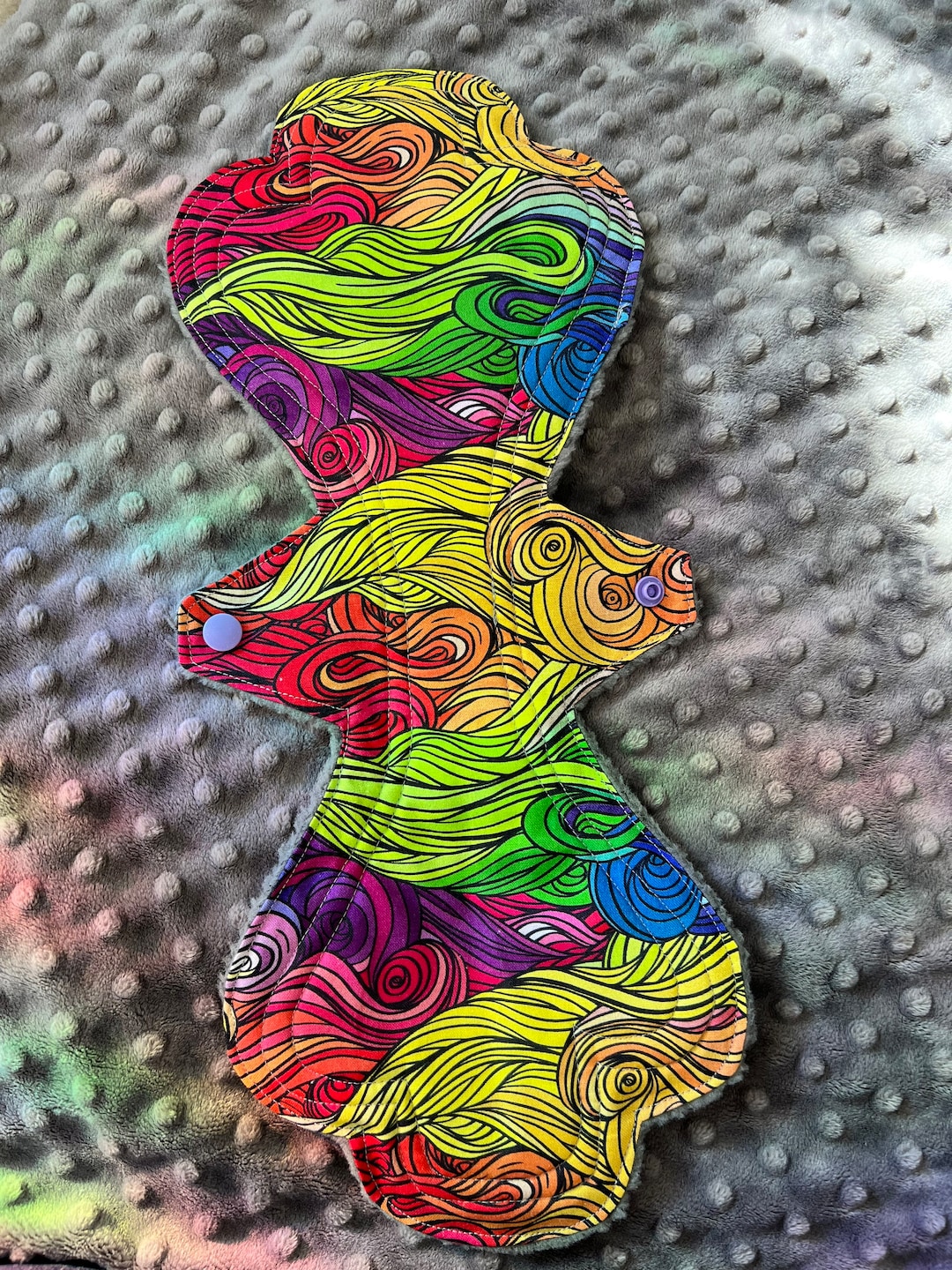 Swirly Rainbow, Wide Gusset, Cloth Pad, Reusable Pad, Period Pad ...