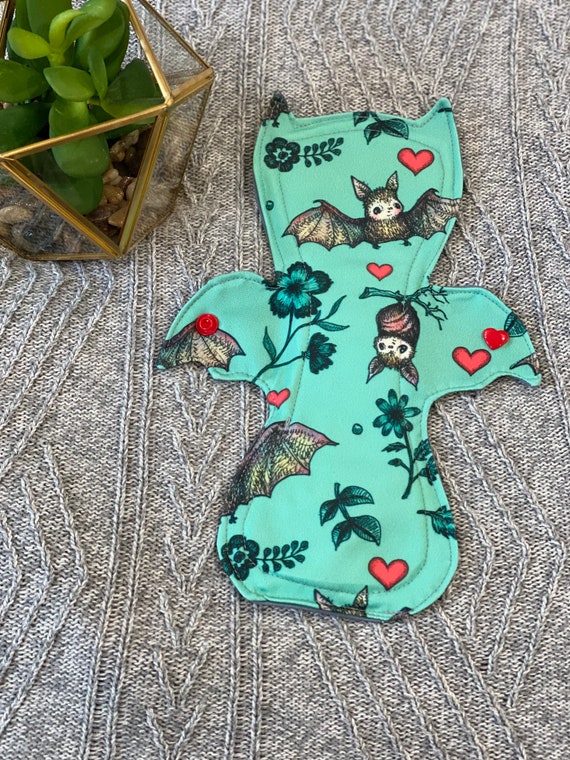 Teal Bat Garden Cotton Bat Shaped Pad Reusable Pads Cloth - Etsy