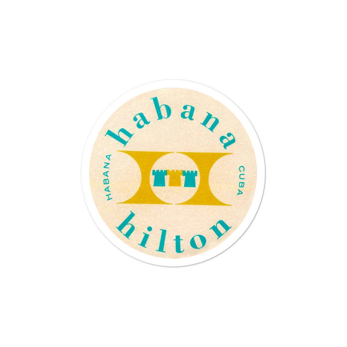 1950s Havana Hilton Luggage Tag - Bubble-free Stickers - Etsy