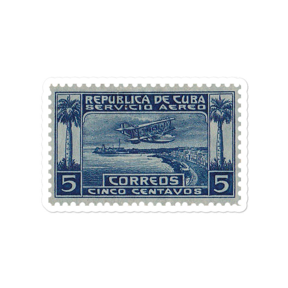 1950s Vintage Cuba Aviation Stamp - Bubble-free Stickers - Etsy