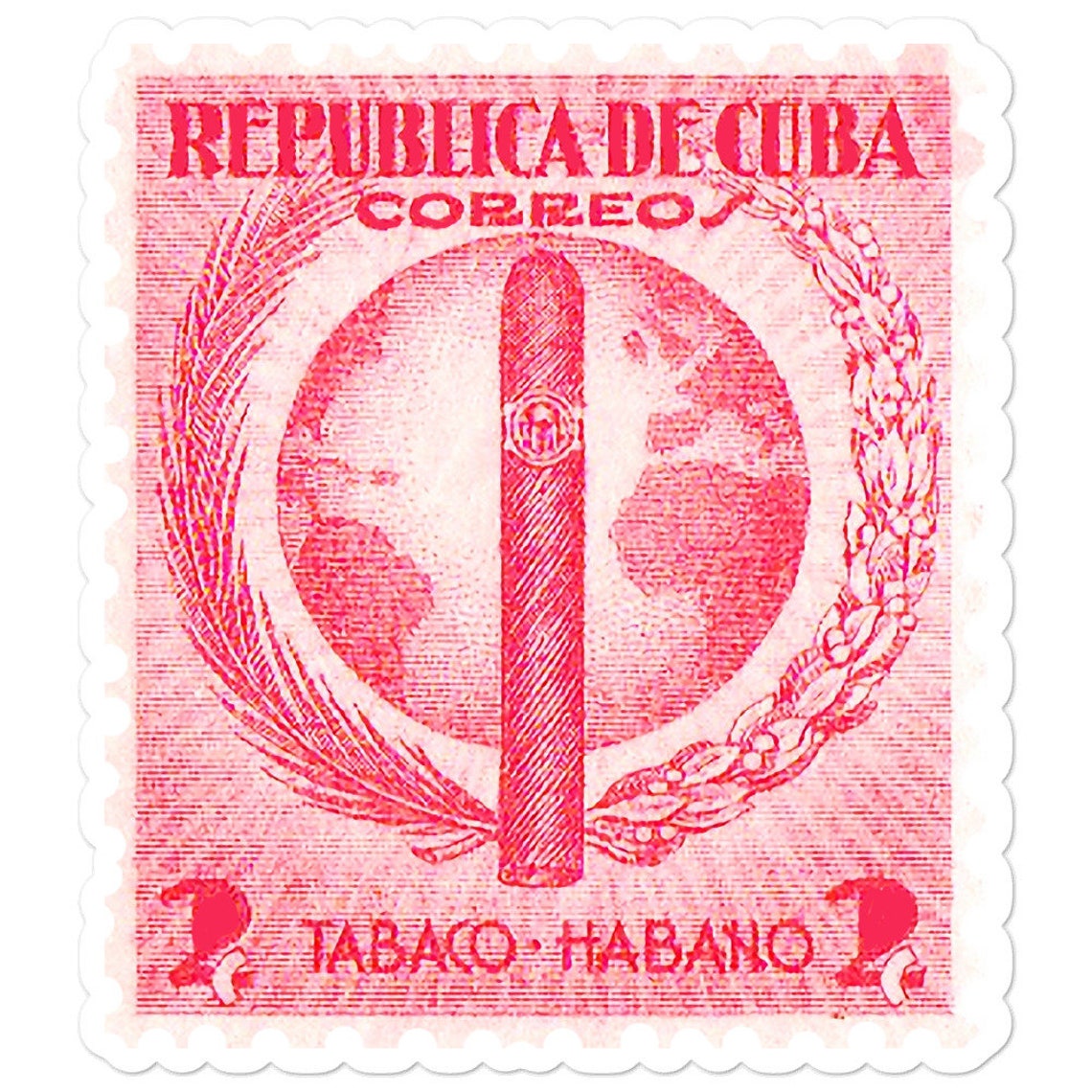 1940s - 1950s Vintage Cuba Cigar Stamp - Bubble-free Stickers - Etsy