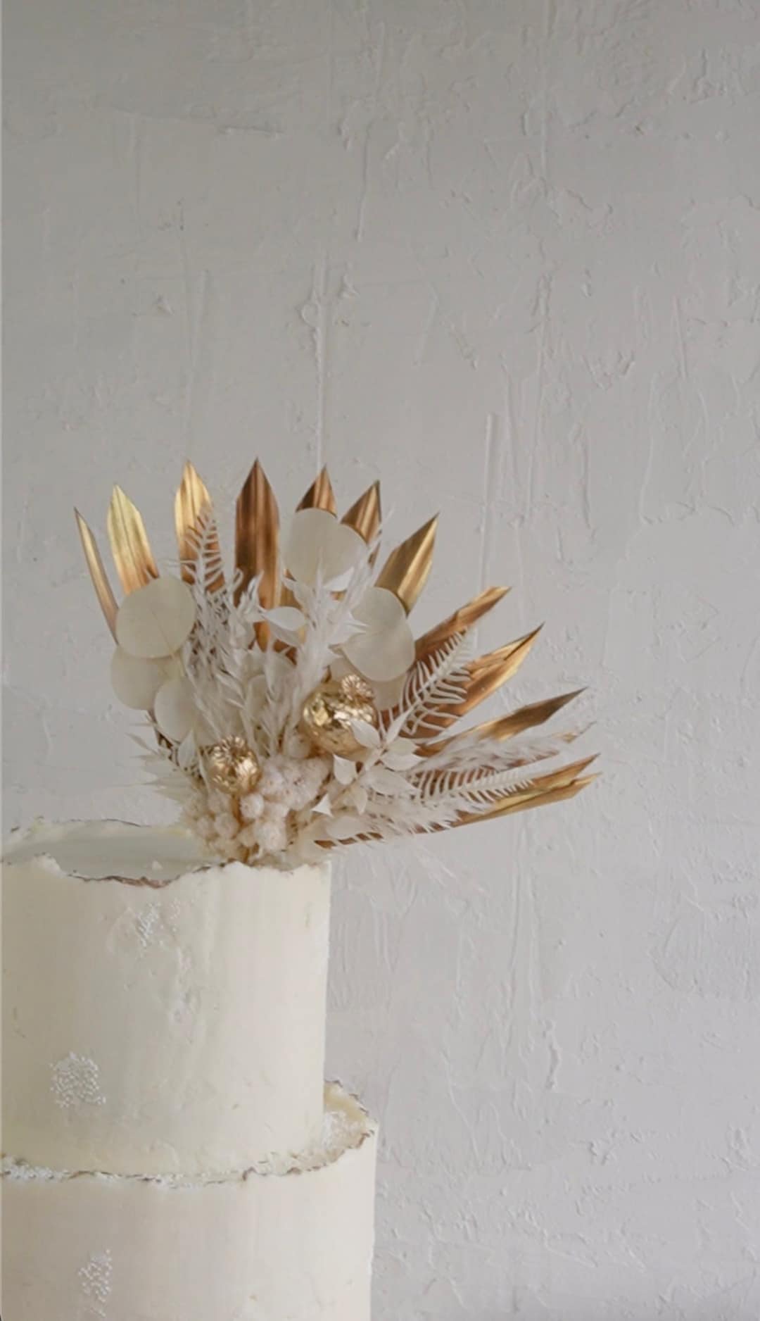 Boho Wedding Cake Topper Dried Floral Cake Topper Boho Wedding Cake ...
