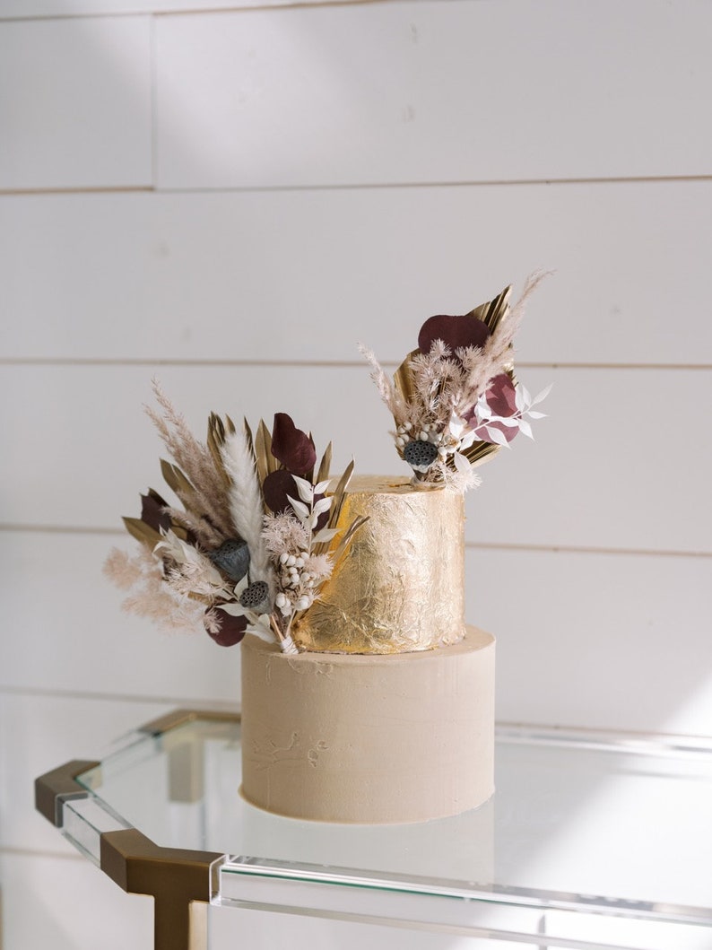 Boho Wedding Cake Topper Dried Floral Cake Topper Boho - Etsy