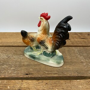 Hand Painted Ceramic Chicken and Rooster Figurine - Etsy