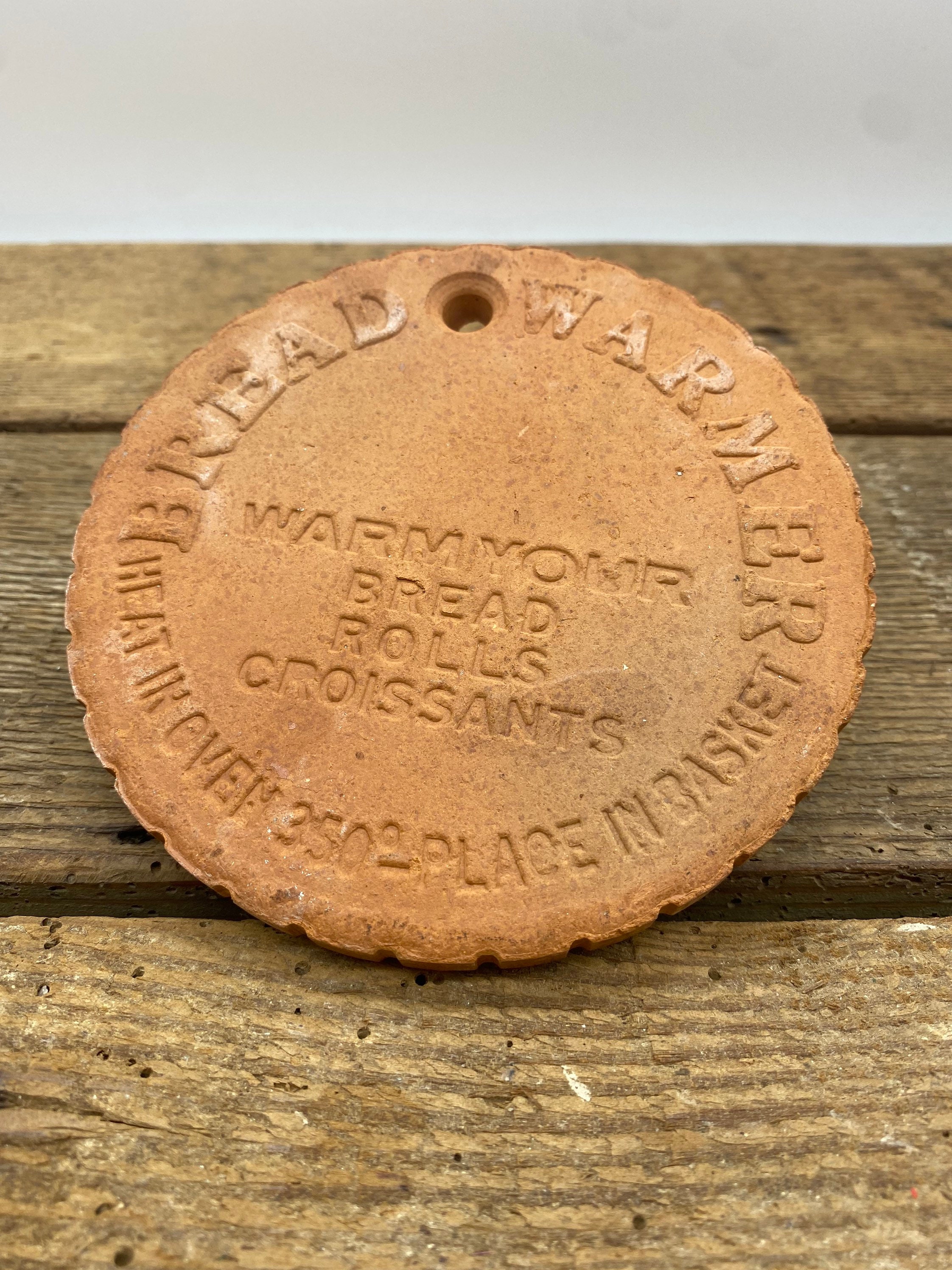 Terracotta Bread Warming Stone / Warm Bread/ Roll Warmer/ - Etsy