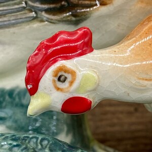 Hand Painted Ceramic Chicken and Rooster Figurine - Etsy