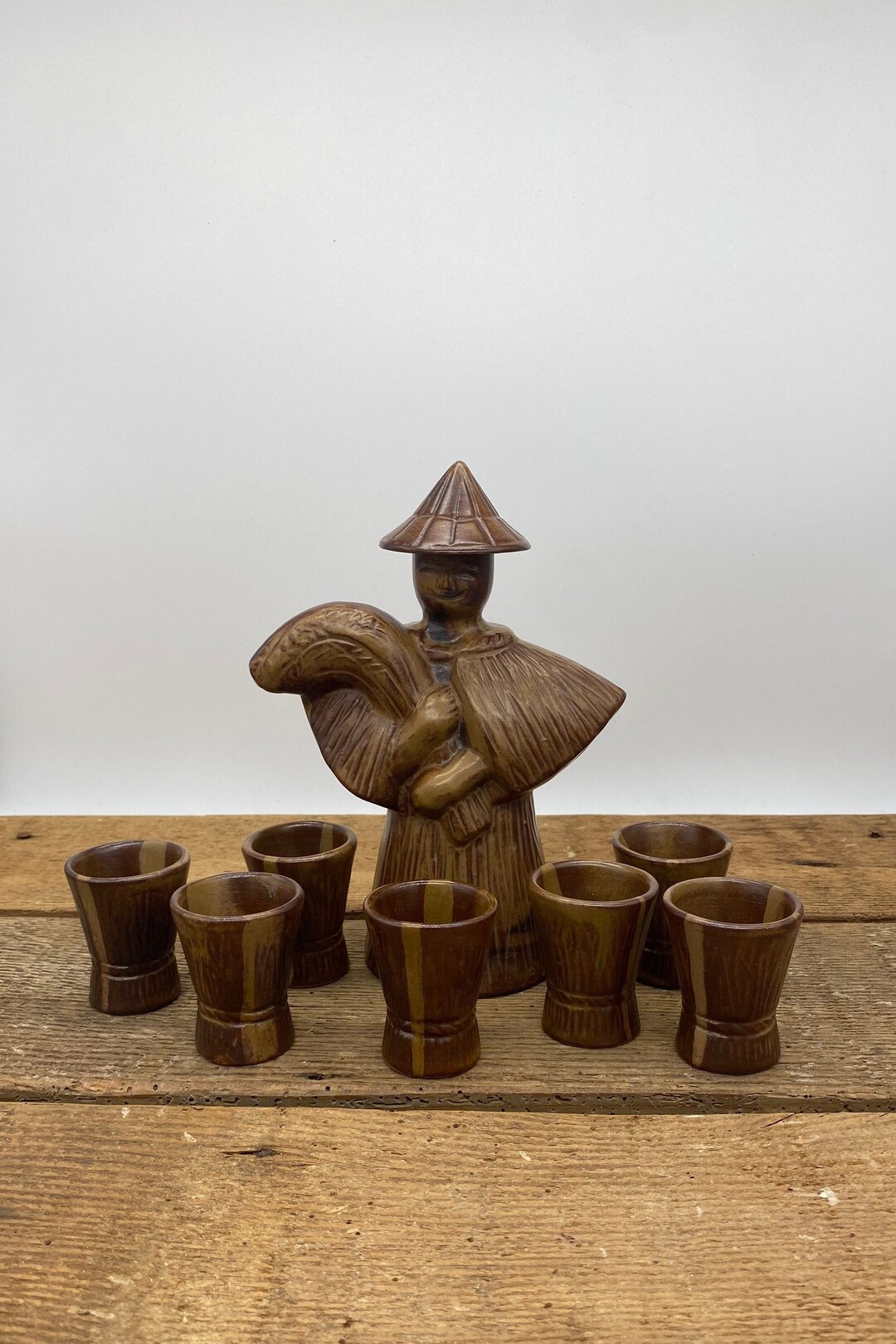 Rare Vintage Saki Set/unique Vintage Saki Set/rare Saki Set With ...