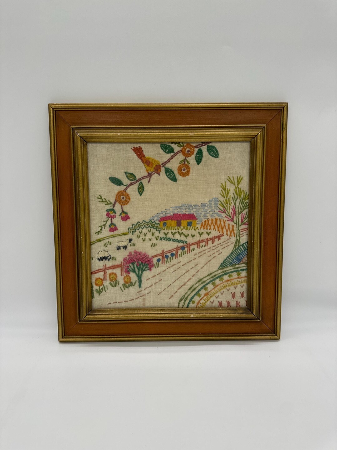 Needle Point Picture Frame/ Needle Point Artwork - Etsy