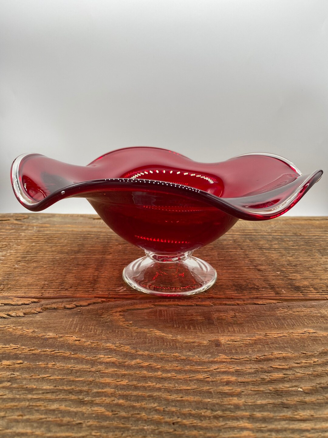 Red Teleflora Compote Bowl - Etsy