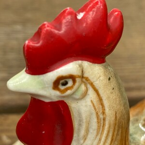 Hand Painted Ceramic Chicken and Rooster Figurine - Etsy