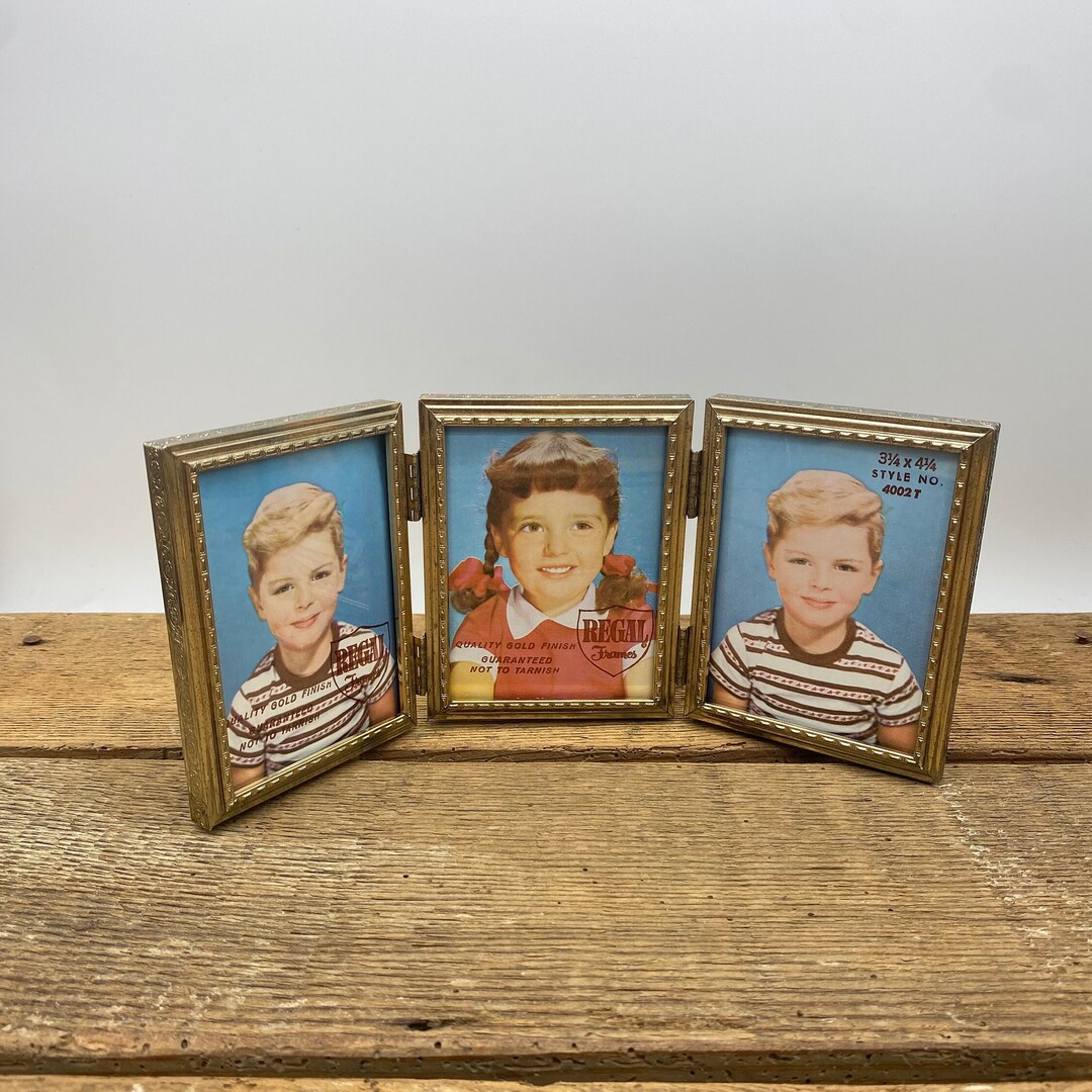 Regal Frames Triple Hinged Trifold Picture Frame-3.25 X 4.25 Inch Frame ...