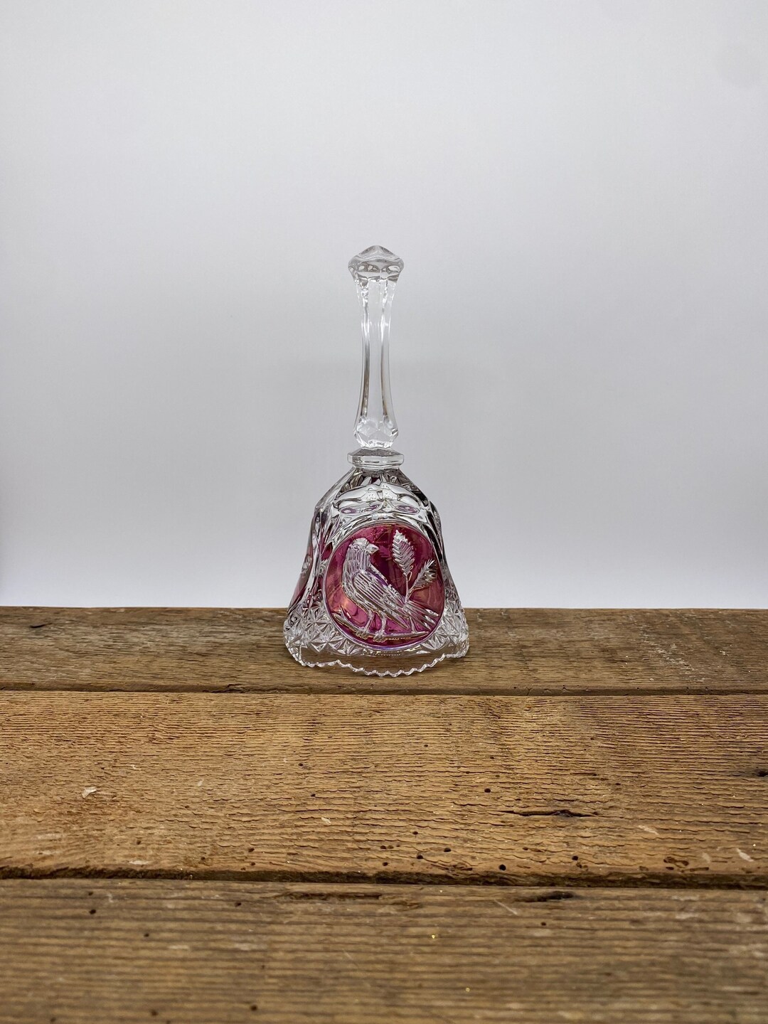 Vintage Hofbauer Lead Crystal Raven Bell/pink West Germany Byrdes ...