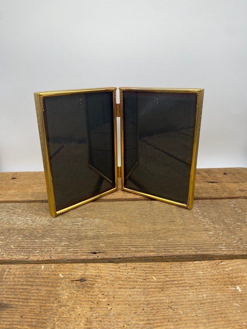 Vintage Gold Tone Hinged Double Picture Frame 5 X 7 - Etsy