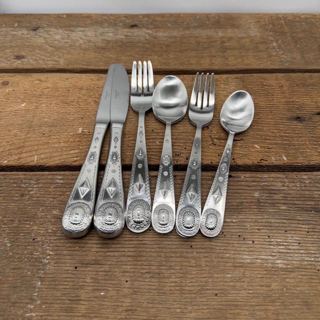 2 Vintage "taos" by Wallace Silver 5-piece (10 Pieces) Taos Stainless ...