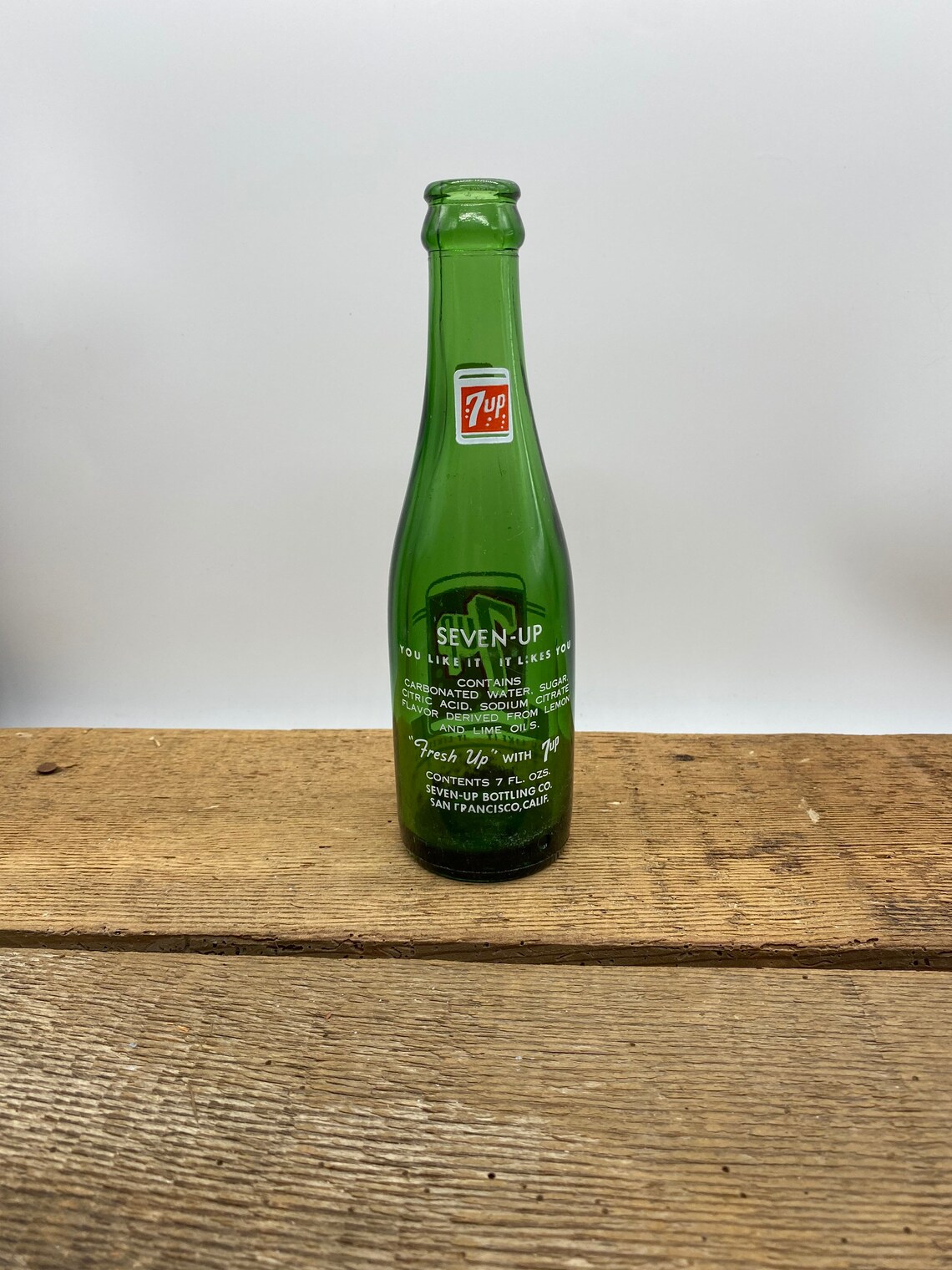 Vintage 7 Ounce 7up Glass Bottle - Etsy