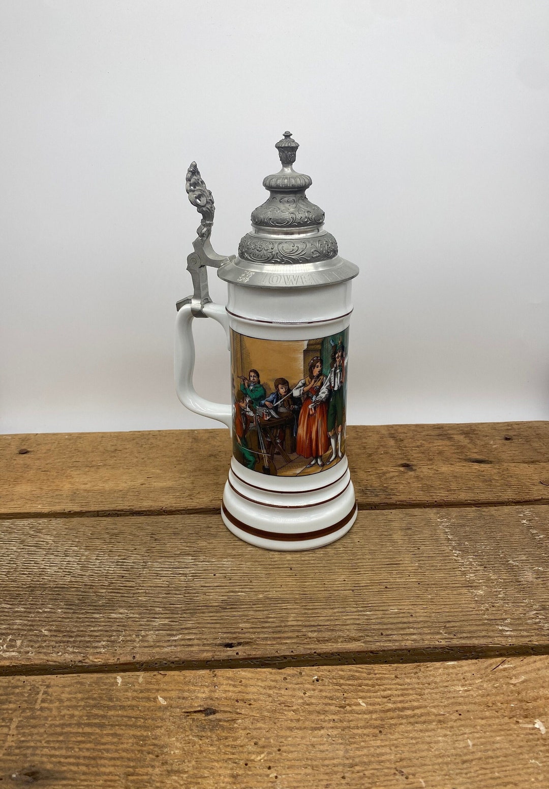 Rastal Grenzhausen Lowenbrau Munchen German Stein With Pewter Lid - Etsy