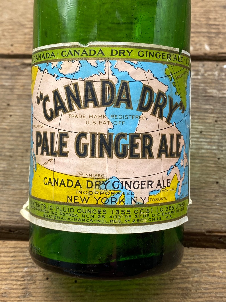 Rare Vintage Canada Dry Pale Ginger Ale Glass Bottle - Etsy