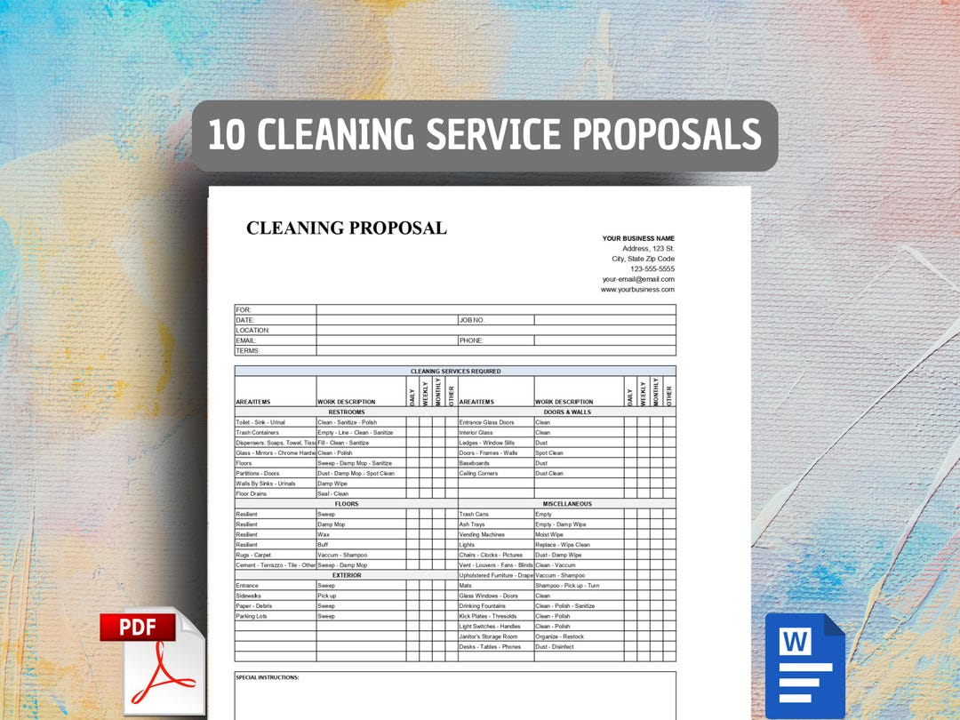 Editable Cleaning Proposal Templates | 10 Professional Cleaning Service ...