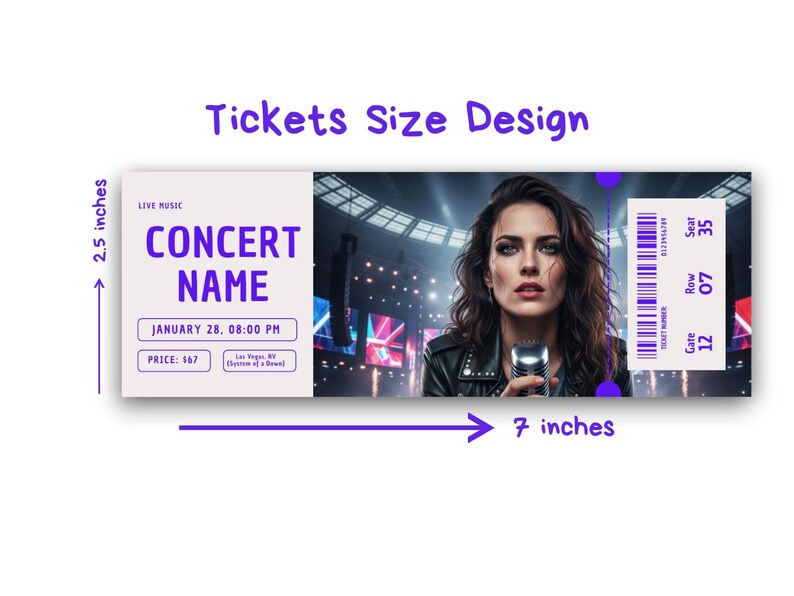 Custom Concert Ticket Poster | Personalized Music Event Tickets ...