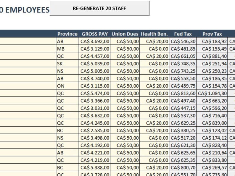 2026 Canada Payroll Spreadsheet | Excel & Google Sheets (digital ...
