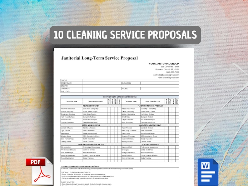 Editable Cleaning Proposal Templates | 10 Professional Cleaning Service ...