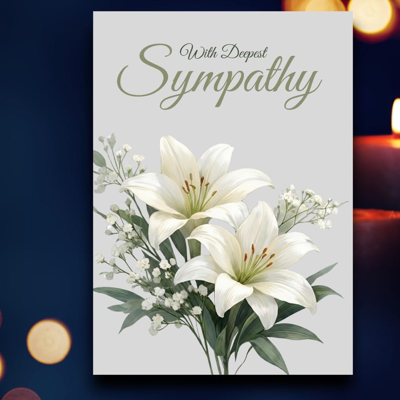 CONDOLENCE CARD Template – Editable in Canva | Sympathy Card, Instant ...