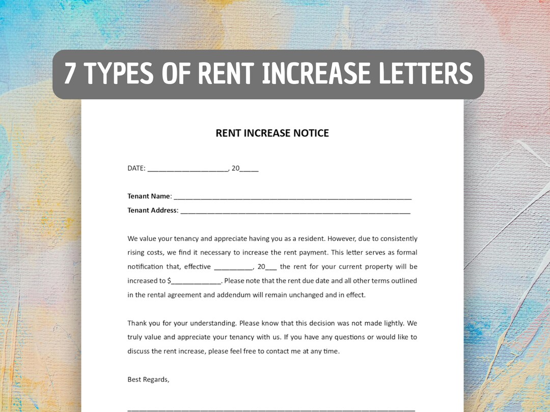 Rental Increase Notice Template Bundle | 7 Types of Landlord Forms ...