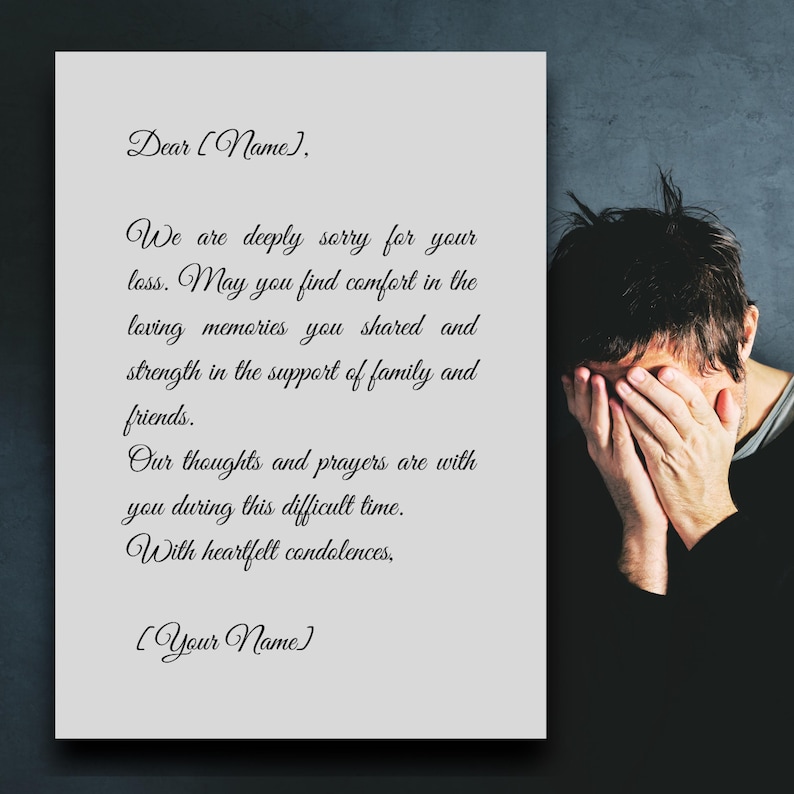 CONDOLENCE CARD Template – Editable in Canva | Sympathy Card, Instant ...