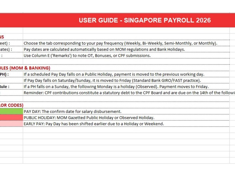 Payroll Calendar Singapore 2026 | Weekly, Biweekly & Monthly Pay ...