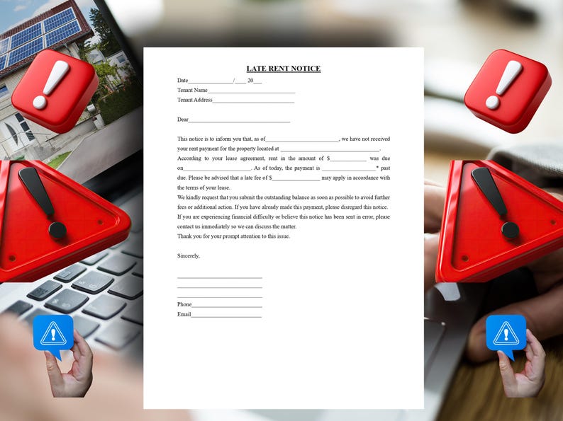 Late Rent Notice Template | Pay or Quit Letter (editable Docx & PDF) - Etsy