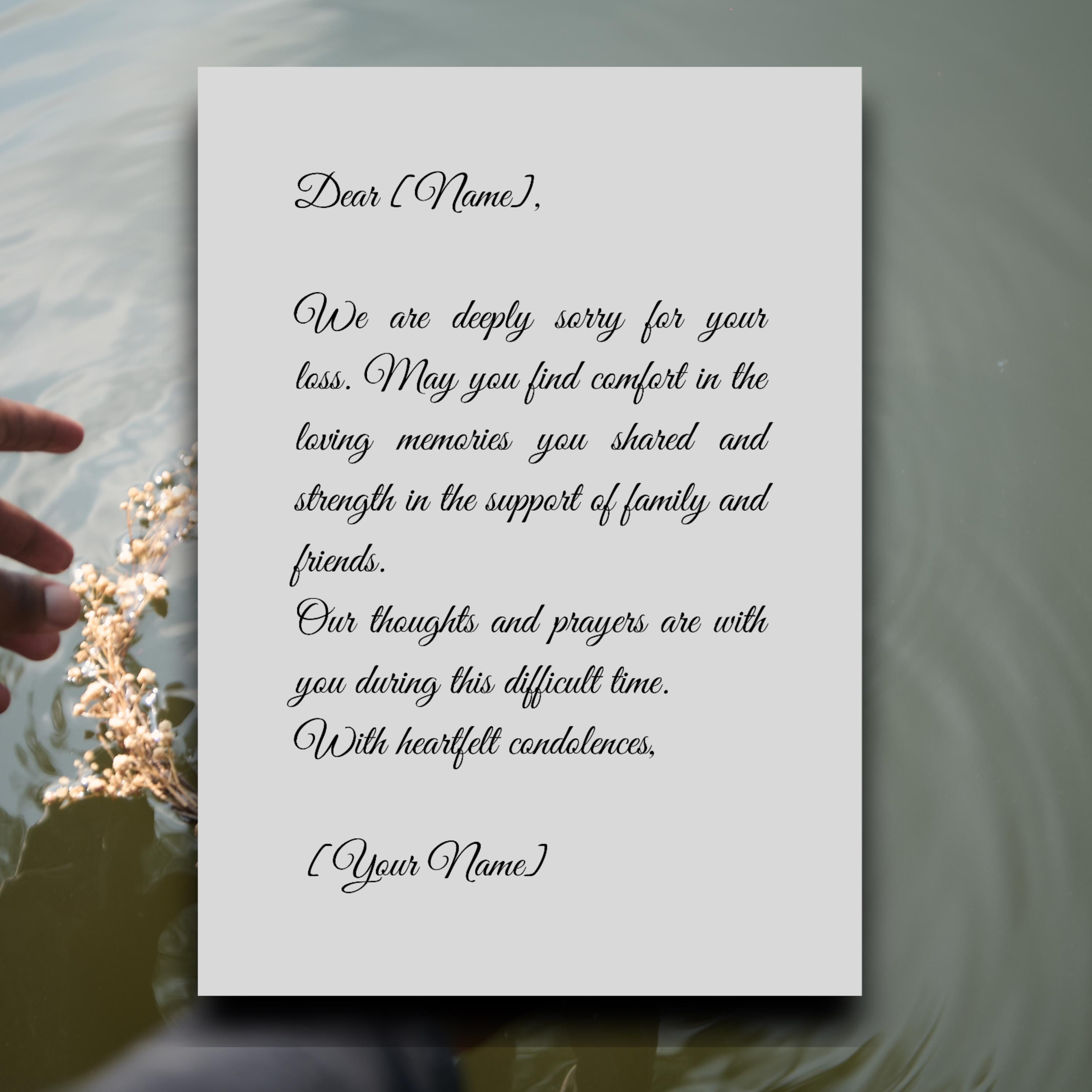 CONDOLENCE CARD Template – Editable in Canva | Sympathy Card, Instant ...