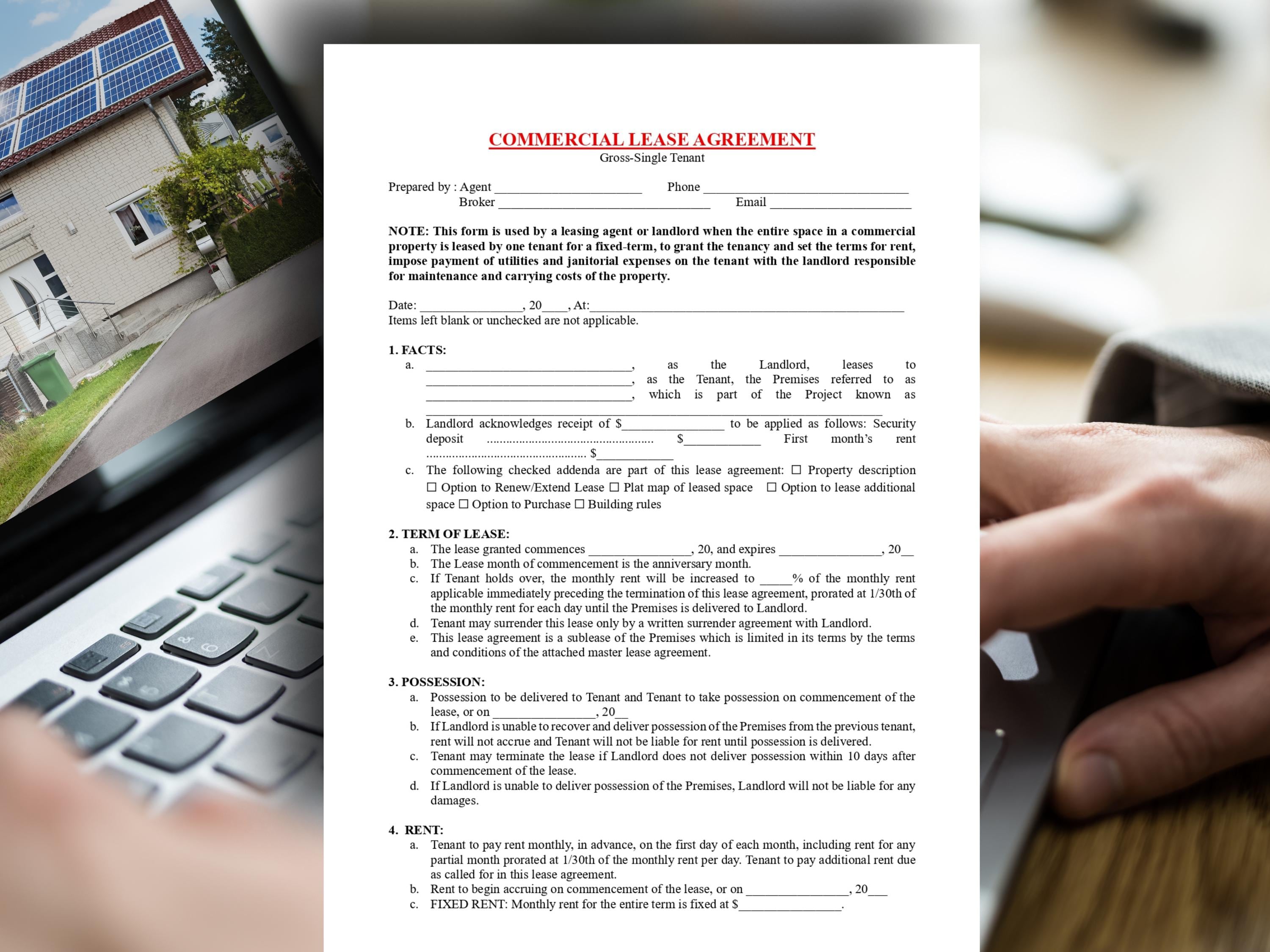 Commercial Lease Agreement Template | Property Lease Contract ...