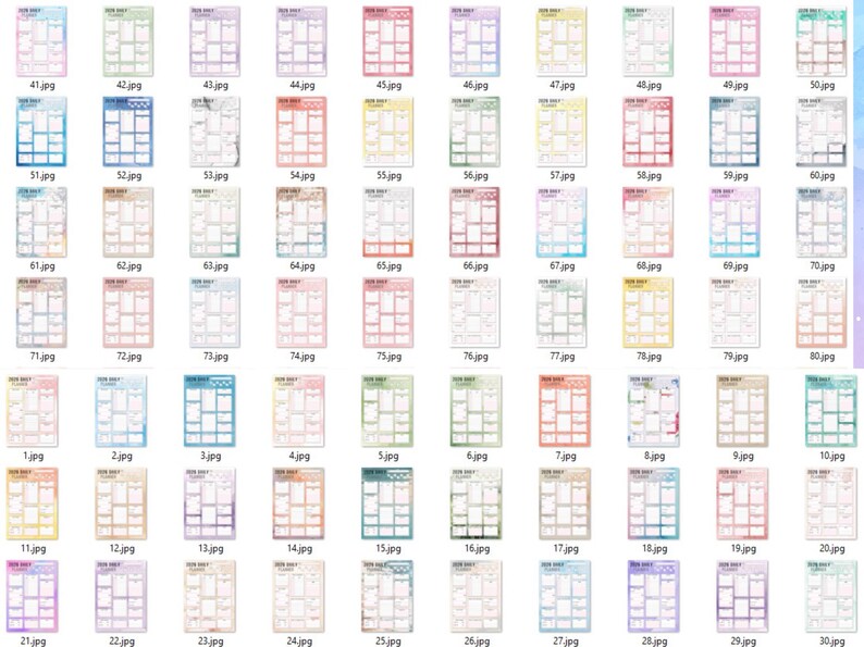 Daily Planner 2026 Printable | 365 Pages | 100 Color Variations ...