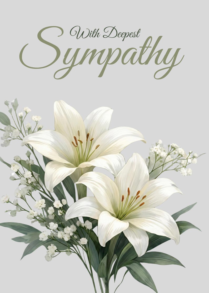 CONDOLENCE CARD Template – Editable in Canva | Sympathy Card, Instant ...