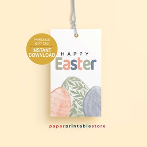 Printable Happy Easter Gift Tags, Easter Favor Tags, Easter Gift Tags ...