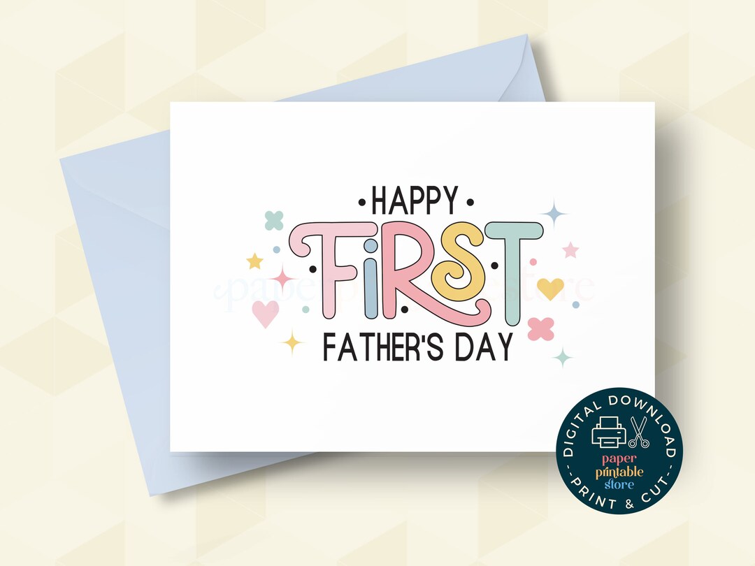 Happy First Father's Day Card, New Dad Card, First Time Dad, Card for ...