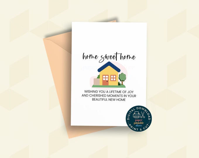 New Home Card Housewarming Congratulations Card Printable 5x7 Digital ...