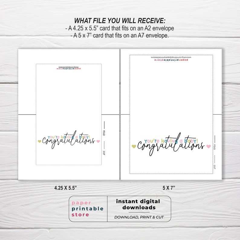 Congratulations New Baby Printable Card New Baby Instant - Etsy