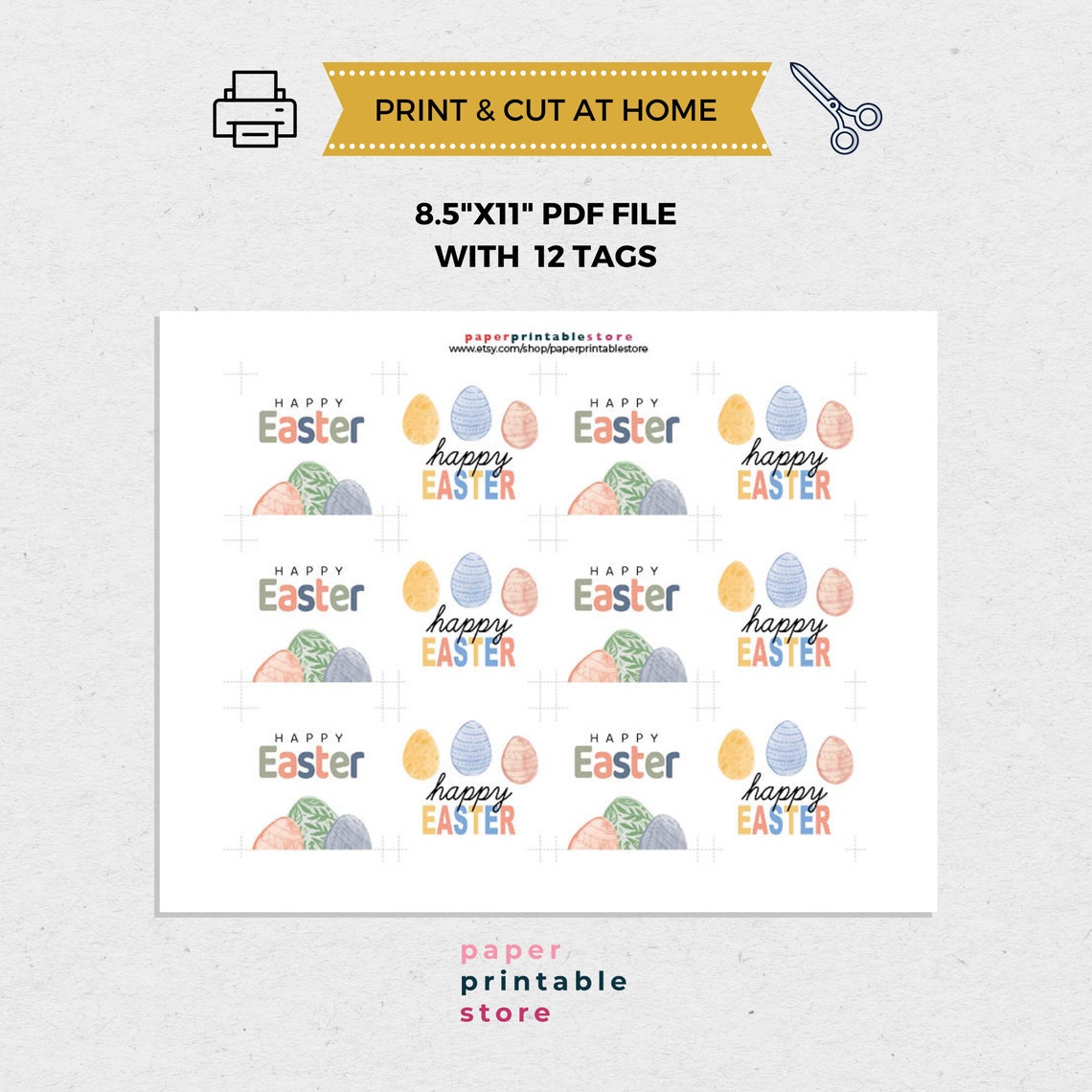 Set of 2 Printable Gift Tags , Easter Gift Tags, Easter Favor Tags ...