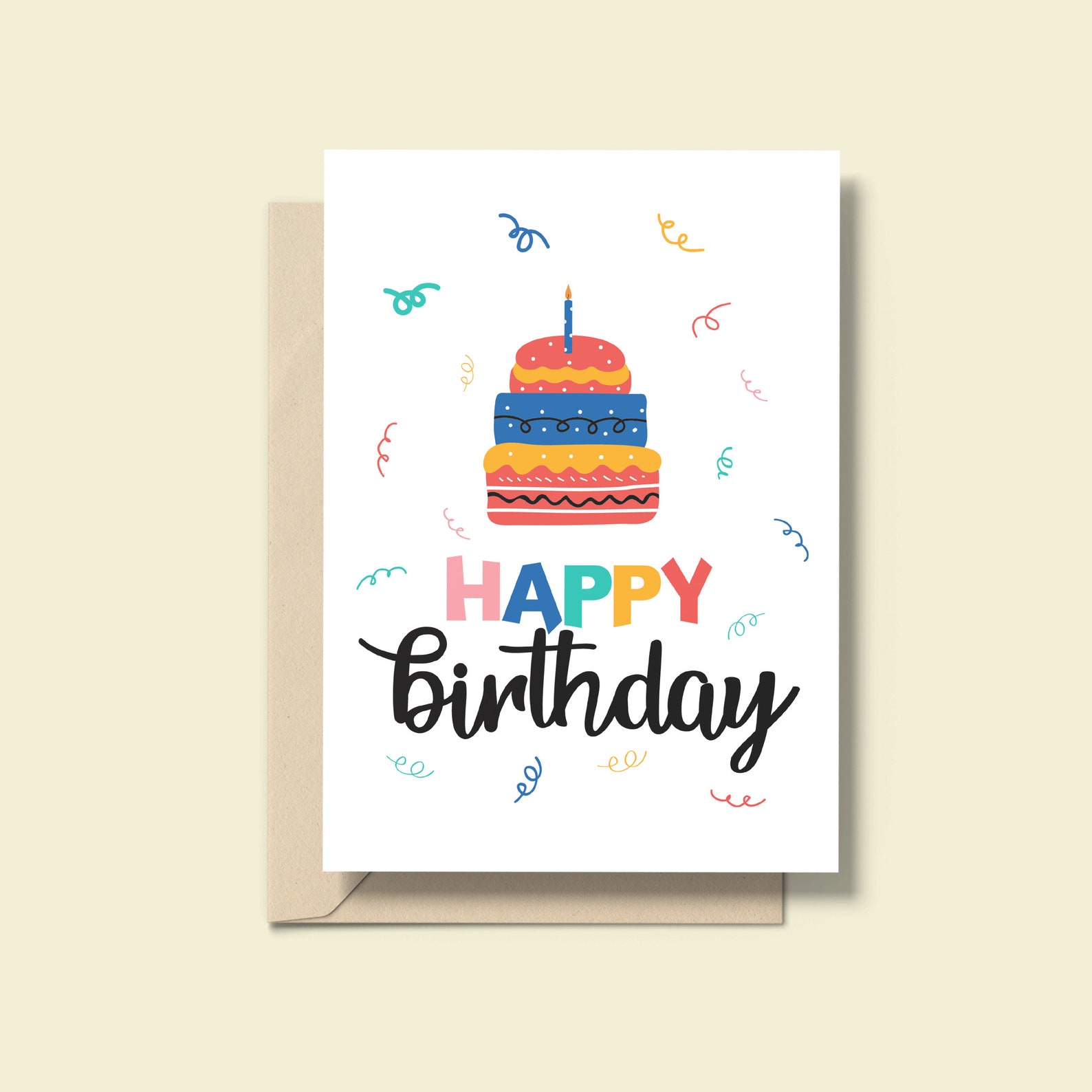 Happy Birthday Printable Card Colorful Birthday Card Instant - Etsy