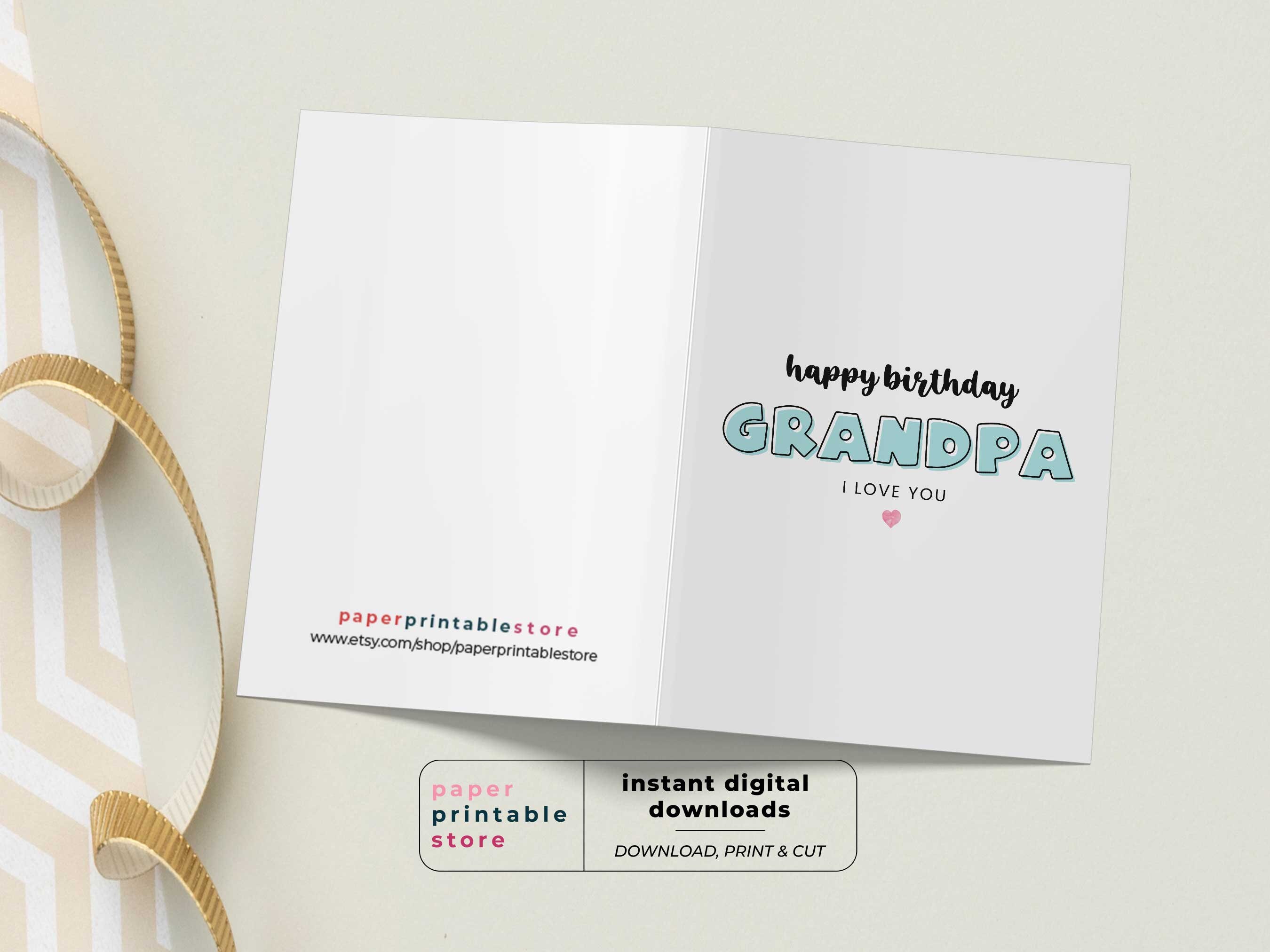 Grandpa Birthday Card, Minimal Birthday Card for Grandpa, Birthday Card ...