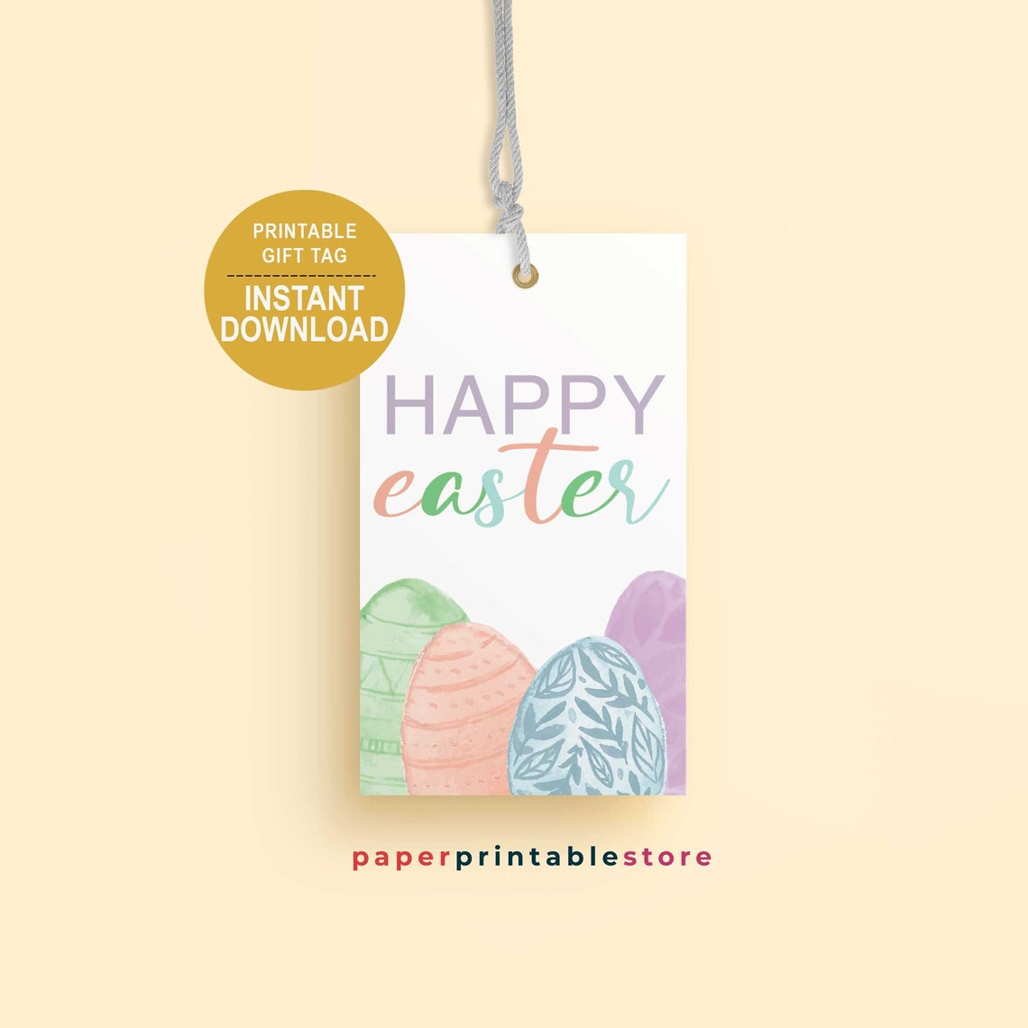 Easter Gift Tags, Printable Happy Easter Favor Tags, Easter Gift Tags ...