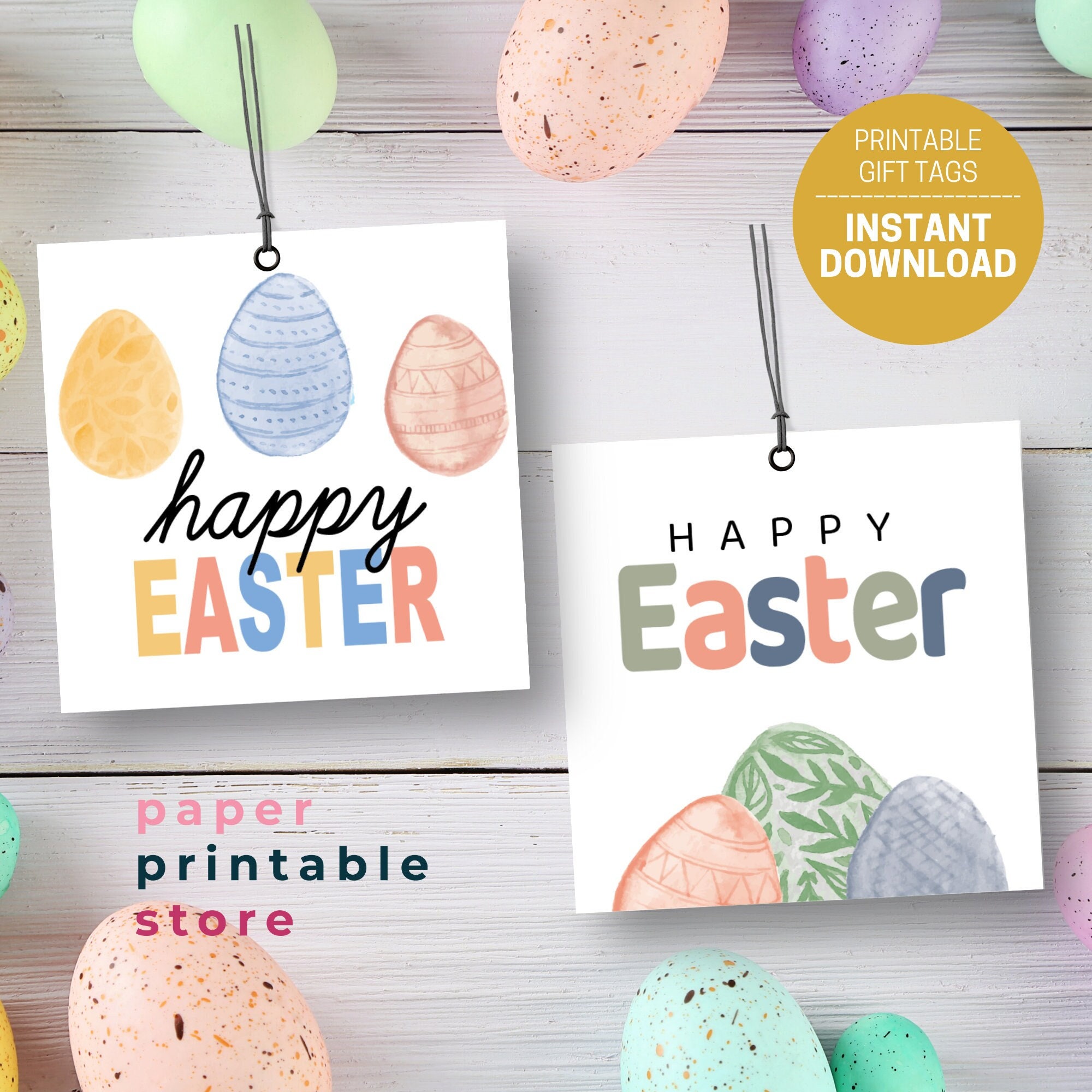 Set of 2 Printable Gift Tags , Easter Gift Tags, Easter Favor Tags ...