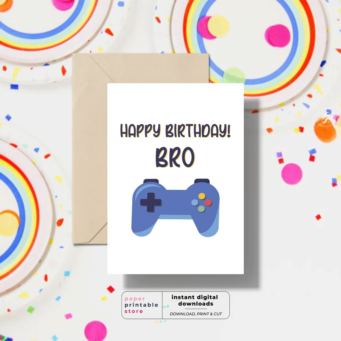 Gamer Birthday Card Video Game Card Happy Birthday Card Bro - Etsy