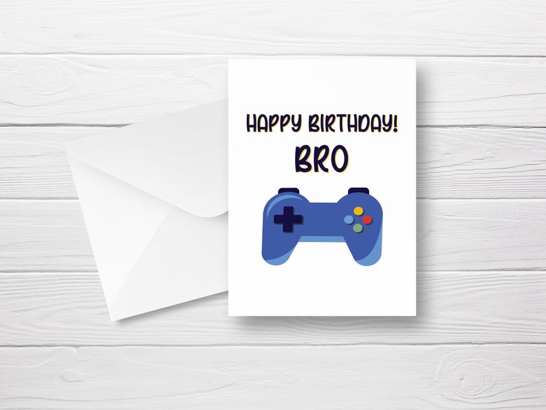 Gamer Birthday Card, Video Game Card, Happy Birthday Card Bro, Birthday ...