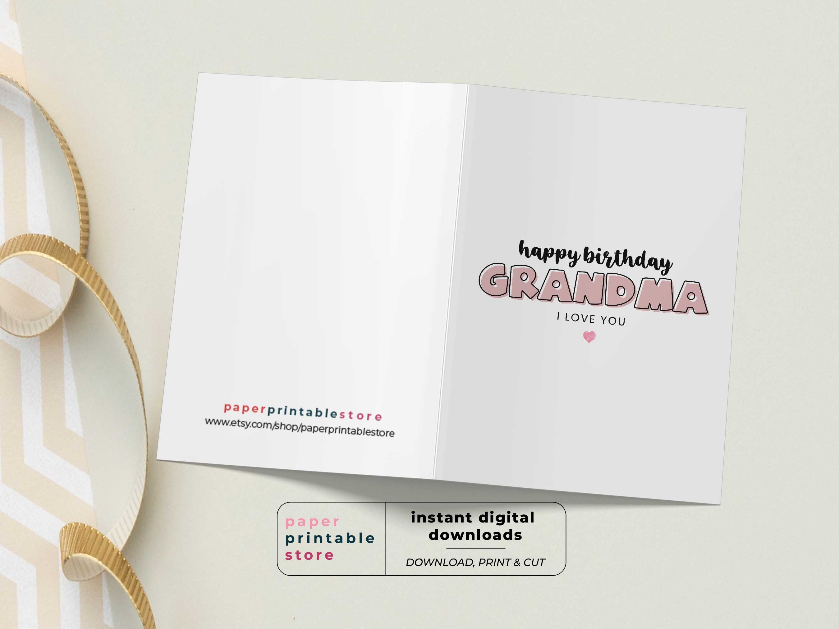 Grandma Birthday Card, Printable Birthday Card for Grandma, Birthday ...